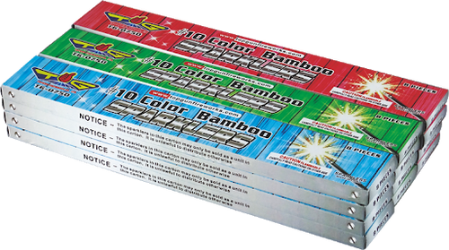 #10 Color Bamboo Sparklers - Package of 12 Boxes | Discount Fireworks