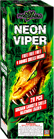 Neon Viper Artillery Shells (Pyro Diablo, 28 Pack) | Discount Fireworks