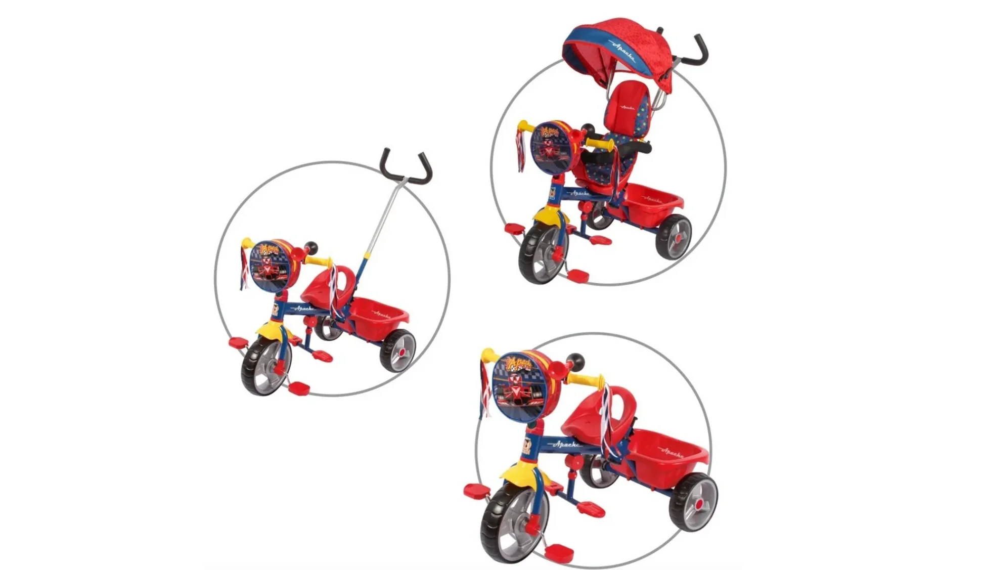 TRICICLO APACHE 3 EN 1 MOD. EVOLUCION (NIÑO Y NIÑA) | DPonce