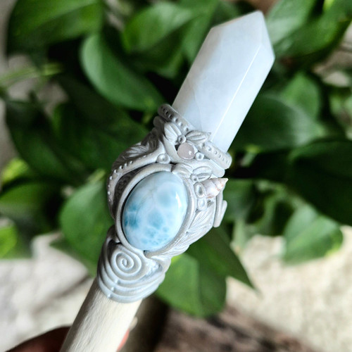 Magic Wand of Water, with Larimar and Willow | The Wand Garden
