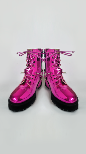 Bota Combat espelho pink | Lucas Regal