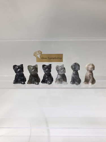 Crystals carved in Dogs | Gem Symphony