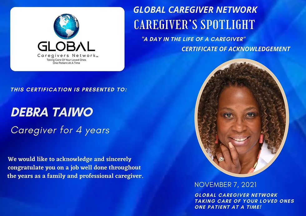 Caregiver's Spotlight | Global Caregivers Network | Empowering Caregivers & Families Worldwide