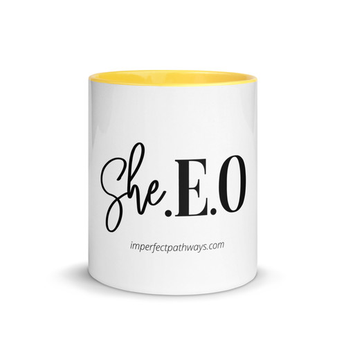She.E.O. Mug White w/ Inside Color | Imperfect Pathways
