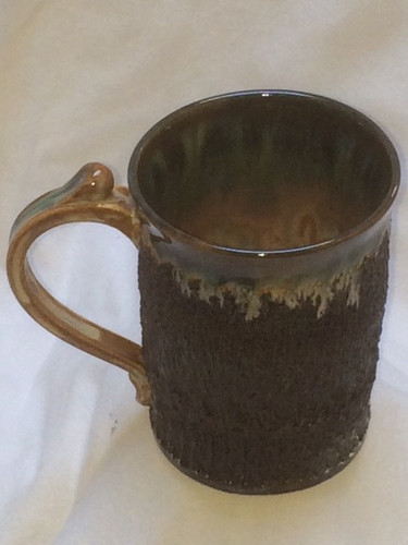 Bark Mug-Straight-green | woodsandwaterpottery