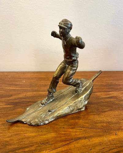A 1920s Brass Figure of a Young Skier | Tweedhill Antiques