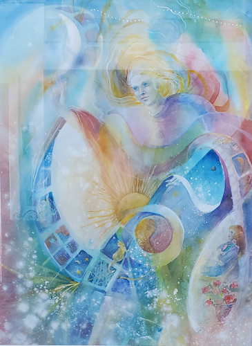 Scrolls - Sacred Watercolor Painting by Ann Rothan | Angi D Wildt Gallery