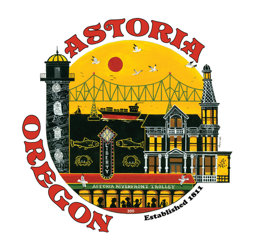 Astoria Oregon Logo With Typography - Print by Bill W Dodge | Angi D ...