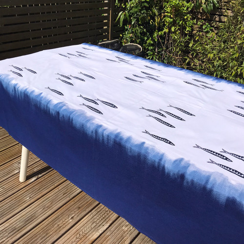 DIP DYED FISH TABLE CLOTH | The Coastal Lifestyle Company