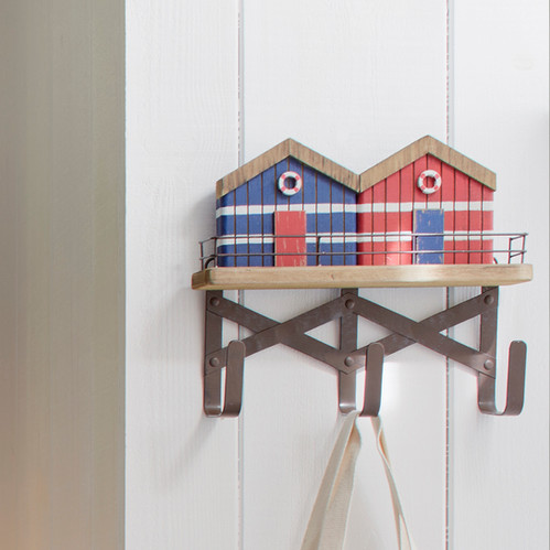 DOUBLE BEACH HUT COAT RACK - 3 HOOKS | The Coastal Lifestyle Company