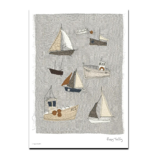 BOATS PRINT BY POPPY TREFFRY | The Coastal Lifestyle Company