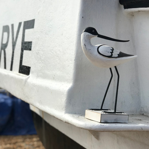 WOODEN AVOCET BIRD SCULPTURE | The Coastal Lifestyle Company