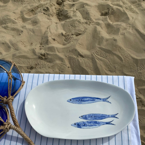 PORCELAIN FISH PRINT SERVING PLATE | The Coastal Lifestyle Company