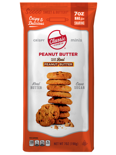 Peanut Butter Crispy Mini Cookies - 7oz Bag