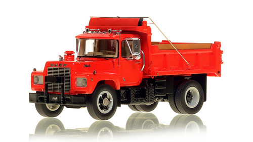 Mack R Model Single Axle Dump Truck- Red/Black | edsdiecastshed