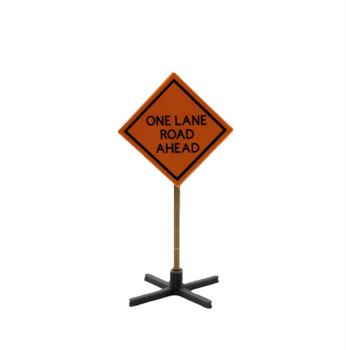 1/50 One Lane Road Ahead Caution Sign | edsdiecastshed