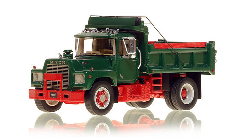 Mack R Model Single Axle Dump Truck- Green/Red | edsdiecastshed