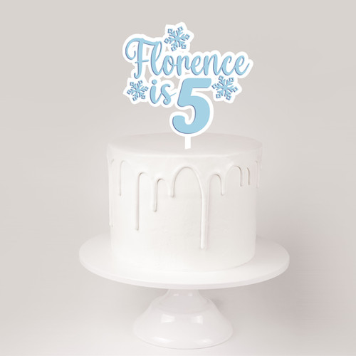 Double Layer Name + Snow Flake - Cake Topper | POSH TOPPERS