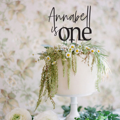Script Name is one - Birthday Cake Topper | Posh Toppers Australia