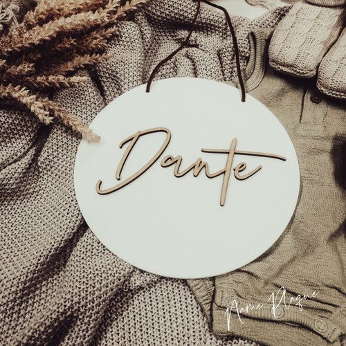 The Dante Name Plaque | Personalised Newborn Gifts | POSH TOPPERS