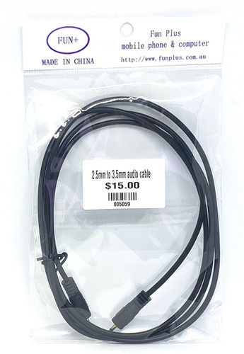 AUX cable 2.5mm jack to 3.5mm jack | FUN PLUS