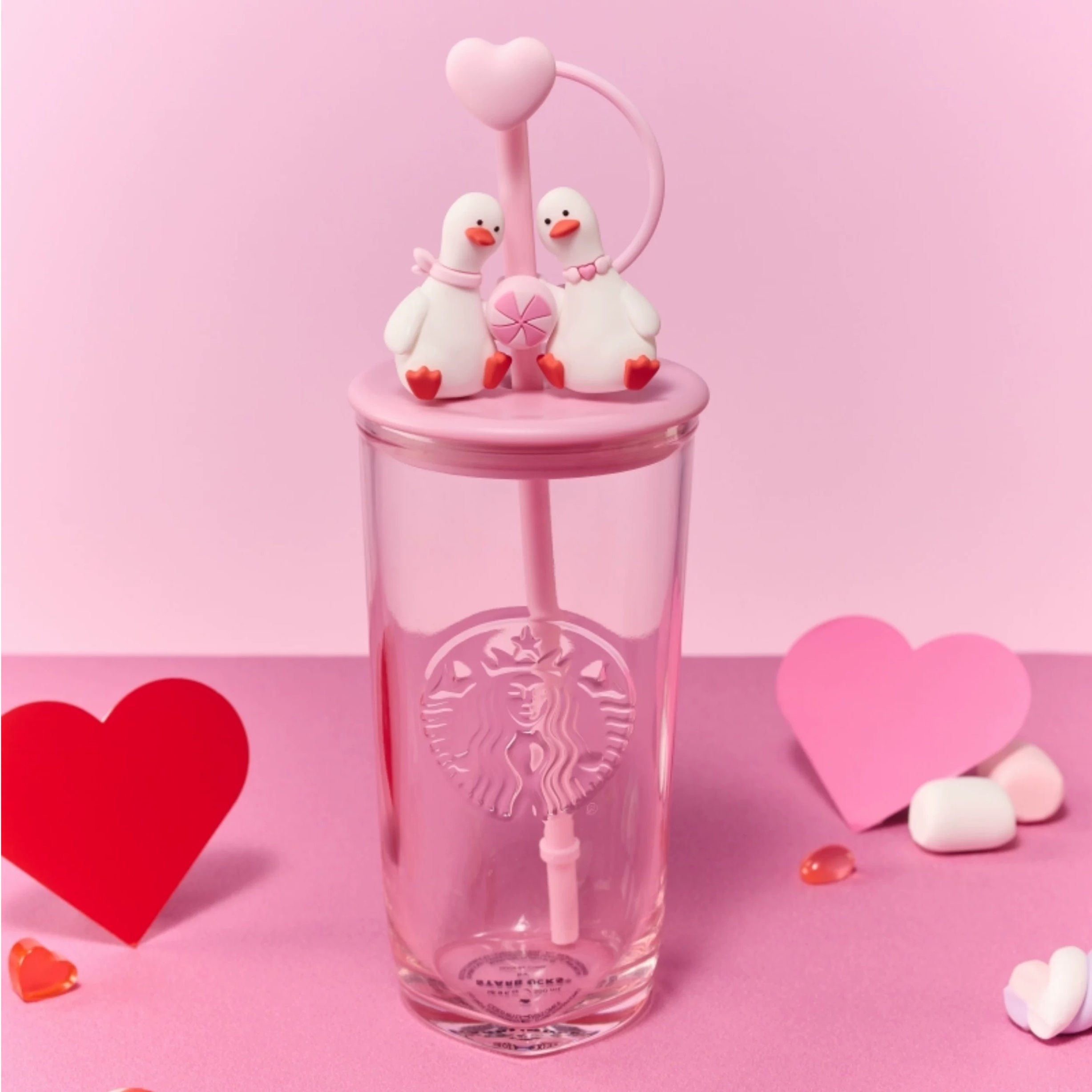 Ducks Triangle Shaped Glass Straw Cup China Valentine’s Day 2026 ...