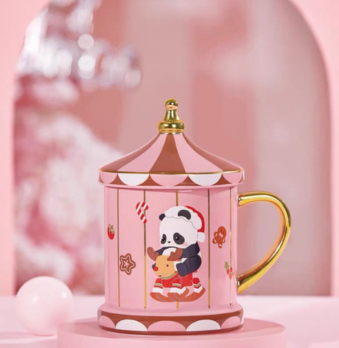 Costa Coffee x Pandaroll 52 Toys Pink Panda Merry Go Round Ceramic Mug ...