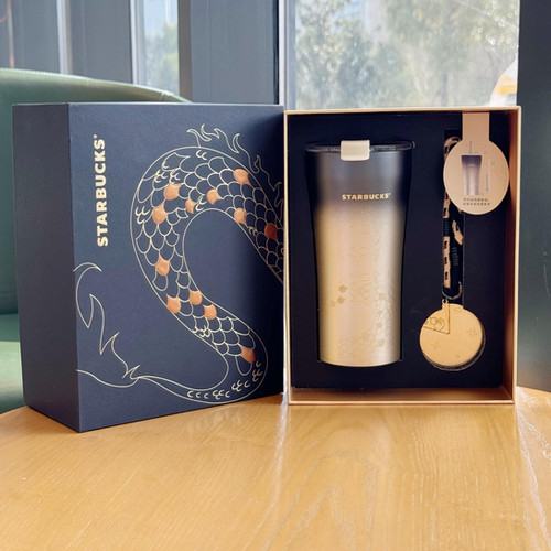 Year of the Dragon STTOKE Black Gold Stainless Steel Cup | Pandaroo Unique