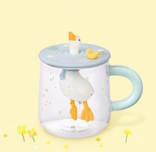 Spring Delight Duck Pond Glass Cup with Tea Infuser / Strainer Korea ...