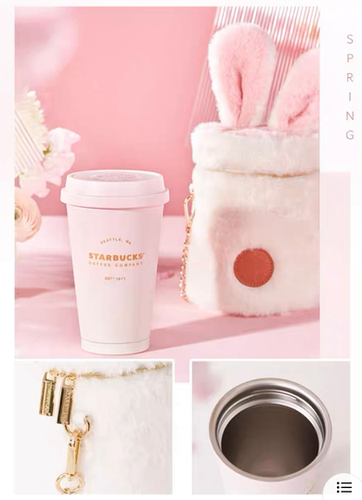 Spring Sakura Pink Stainless Steel Cup and Bunny Bag | Pandaroo Unique