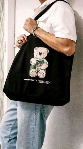 Starbucks x Musoka Club Black Bear Tote Bag | Pandaroo Unique