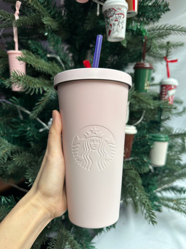 Pink Stainless Steel Cup with Purple Straw | Pandaroo Unique