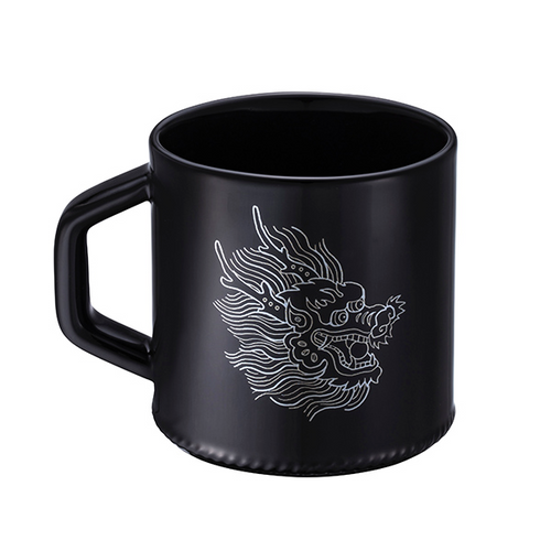 Taiwan Year of The Dragon Black Ceramic Mug Dragon Head | Pandaroo Unique