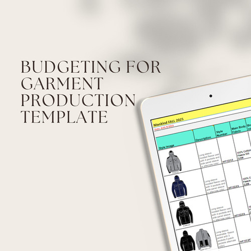 Budgeting for Garment Production Template | Source My Garment