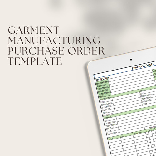 Garment Manufacturing Purchase Order Template | Source My Garment