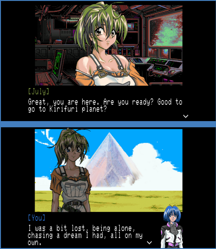 Visual novel: Lessons learned. Dialogue