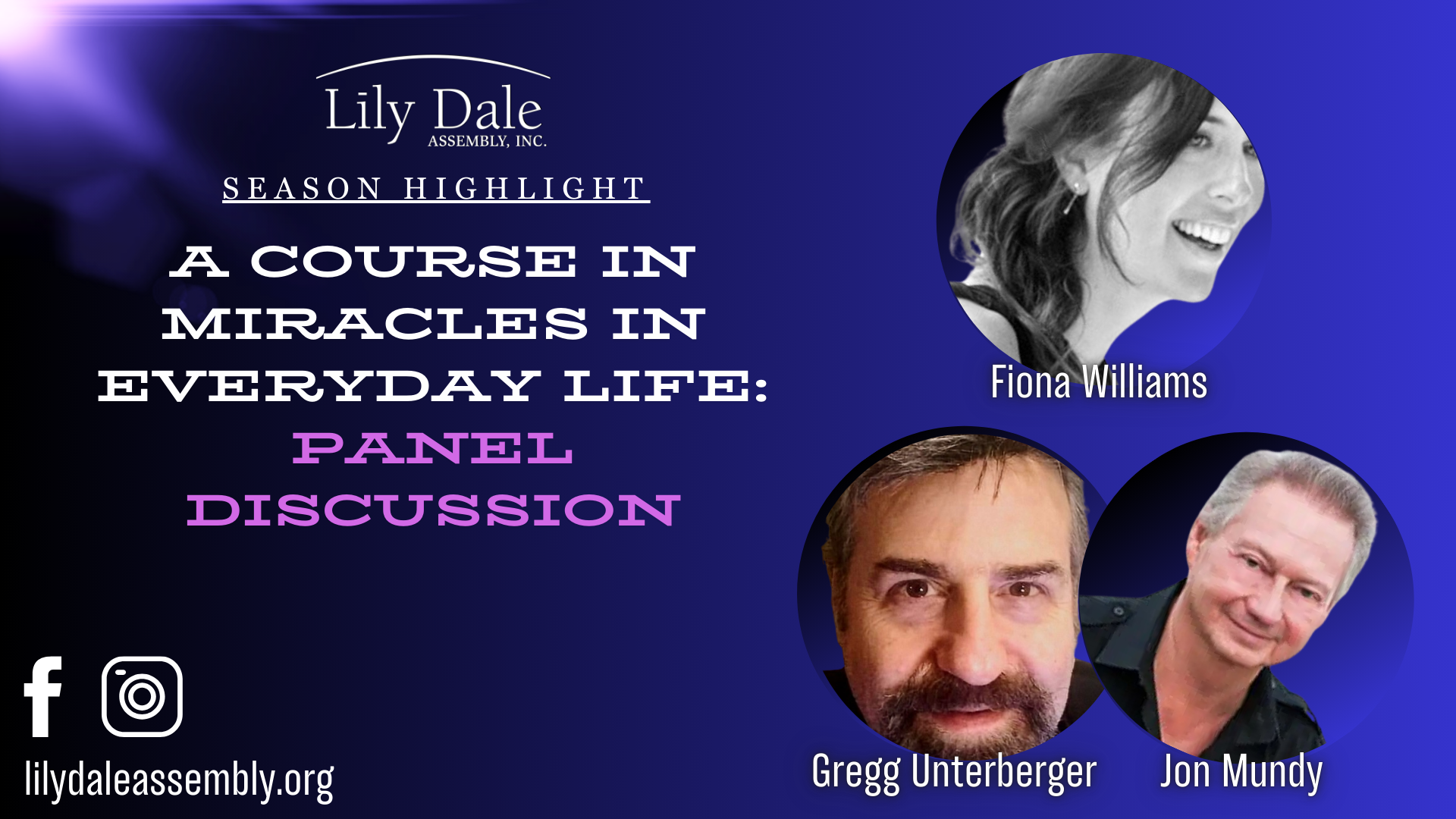 A COURSE IN MIRACLES IN EVERYDAY LIFE: PANEL DISCUSSION | Lily Dale ...