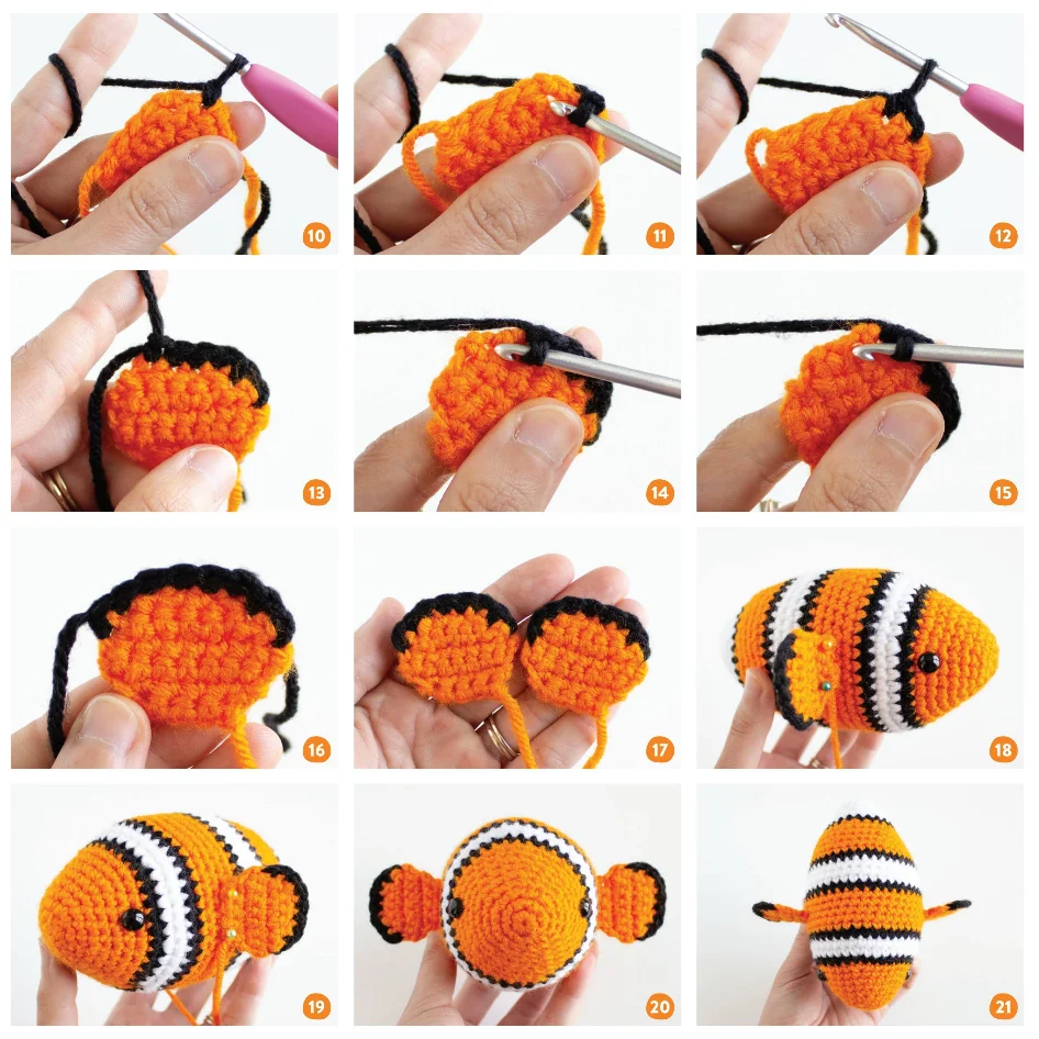 Amigurumi Nemo, paso a paso