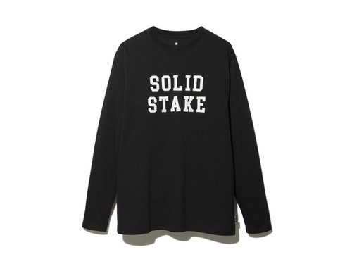 SS22 Solid Stake Felt Logo L/S T shirt Black | CAMP STUDIO STORE