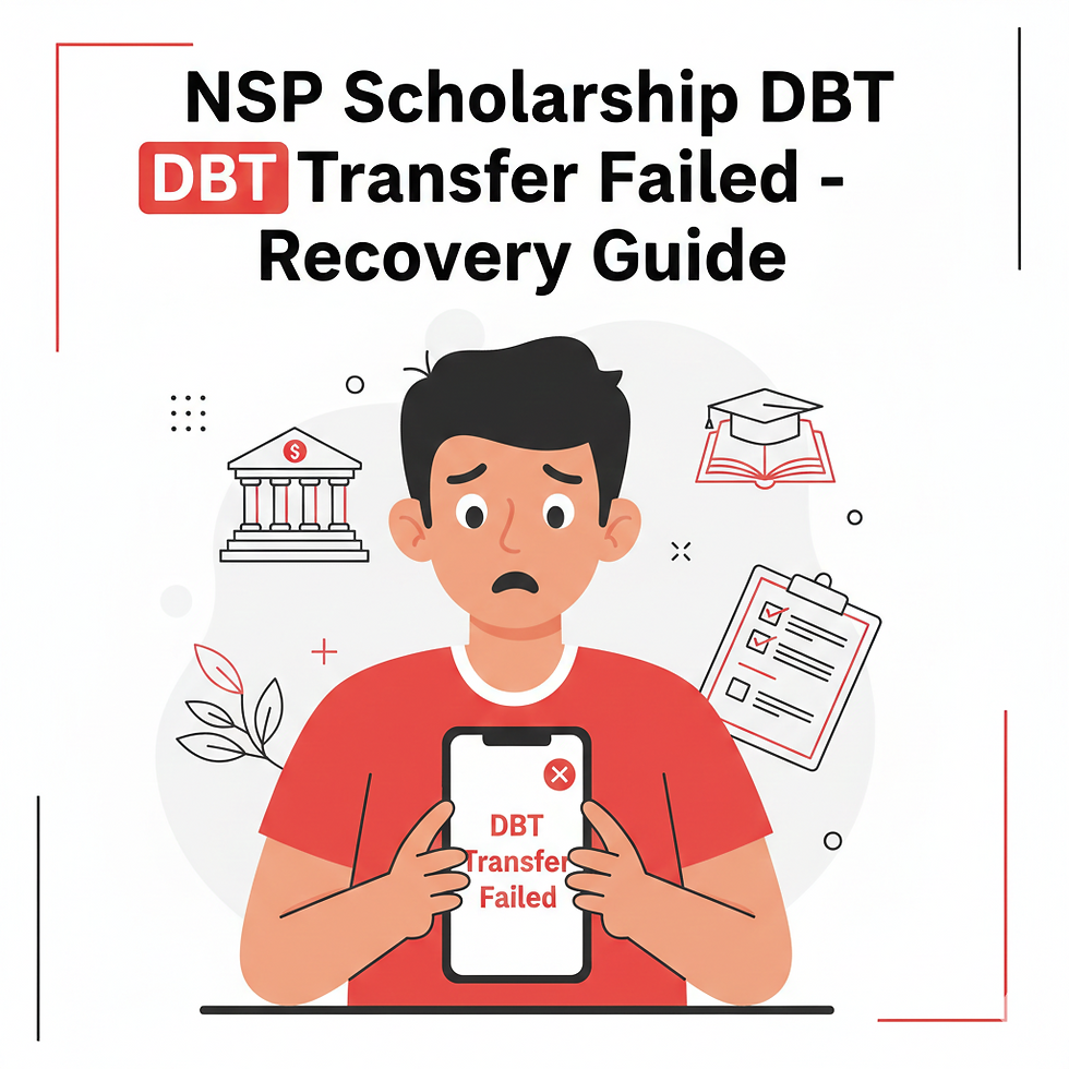 NSP Scholarship DBT Transfer Failed – Step-by-Step Recovery Guide