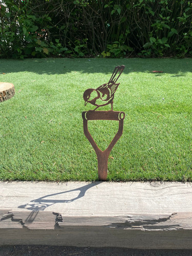 Metal Bluetit Spade Metal Garden Stake | Guest Homeware