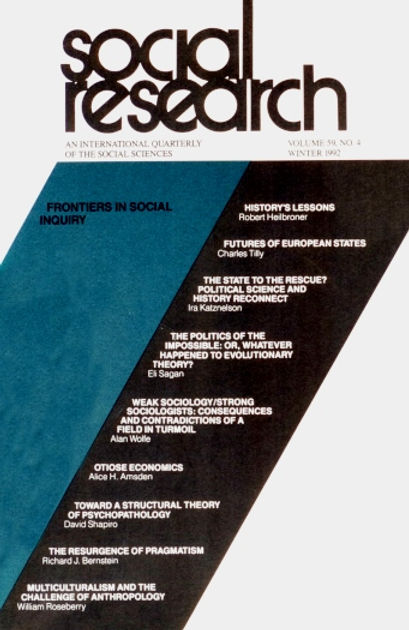 FRONTIERS IN SOCIAL INQUIRY / Vol. 59, No. 4 (Winter 1992)