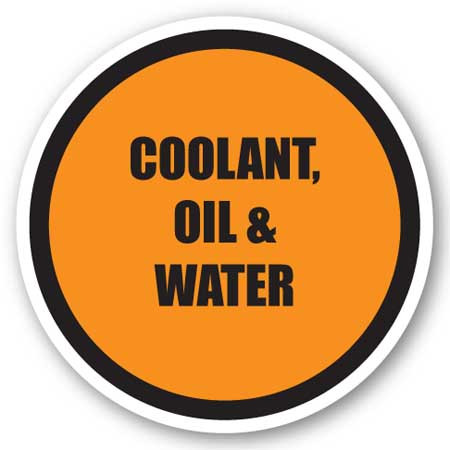 DuraStripe - Circular Safety Signs / Coolant, Oil & Water | wsl ...
