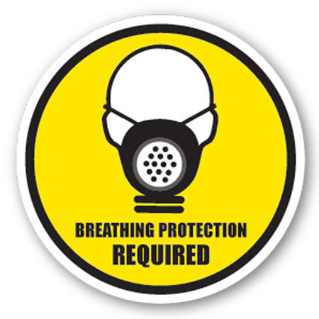 DuraStripe - Circular Safety Signs / Breathing Protection Required ...