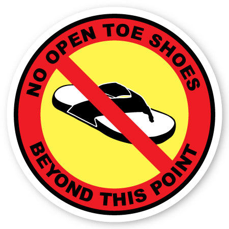 DuraStripe - Circular Safety Signs / No Open Toe Shoes | wsl-warehouse ...