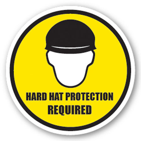 DuraStripe - Circular Safety Signs / Hard Hat Protection Required | wsl ...