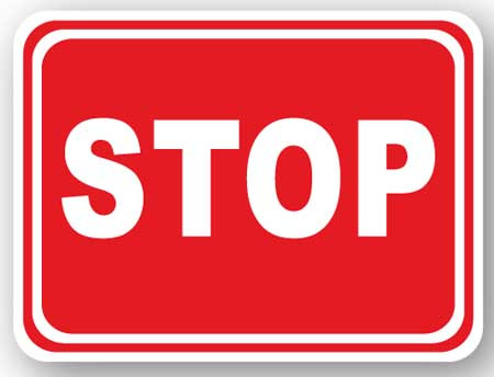DuraStripe - Rectangular Safety Signs / Stop | wsl-warehouse-system