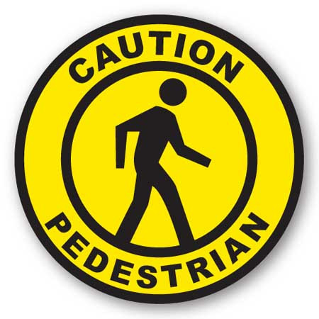 DuraStripe - Circular Safety Signs / Caution Pedestrian | wsl-warehouse ...