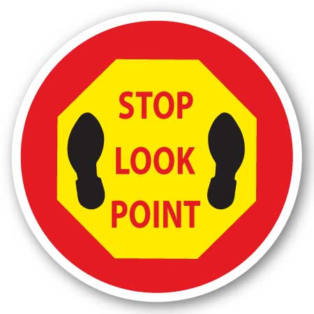 DuraStripe - Circular Safety Signs / Stop Look Point | wsl-warehouse-system
