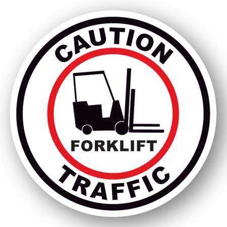 DuraStripe - Circular Safety Signs / Caution Forklift Traffic | wsl ...